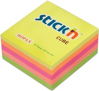 Блок самоклеящийся Hopax 21012, 76х76 мм, 400 л., 5 цветов, неон ...