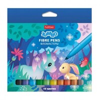Фломастеры Hatber "Jumbo" FP_067123, 12 цветов - Omarket.kz